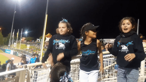 Little Girls Dancing At ABQ Isotopes Game on Make a GIF