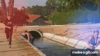 Wakeboarding Down PUBLIC DRAINAGE SYSTEM! (Gross Sewer Water) on Make a GIF