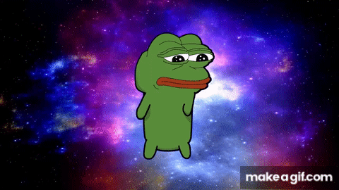 Dancing Pepe #1 with Galaxy Background on Make a GIF