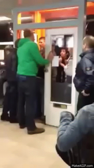 Woman Fights Man, Then Man Fights Back on Make a GIF