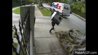 FedEx Guy Throwing My Computer Monitor on Make a GIF