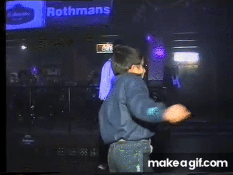 Gypsy kid dancing at club can't be bothered. 1997. on Make a GIF