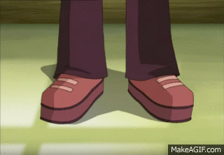 Elisabeth tapping her foot on Make a GIF