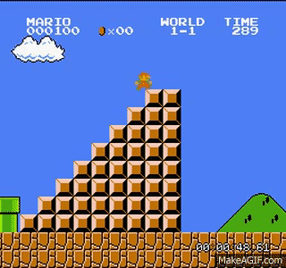 Super Mario Bros. Fireworks Flag Pole Run - Neogaf on Make a GIF