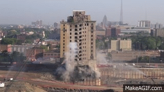 Detroit's historic Park Avenue hotel is imploded on Make a GIF