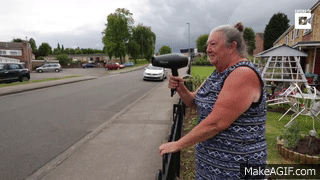 Grandmother Uses Hairdryer As Speed Gun on Make a GIF
