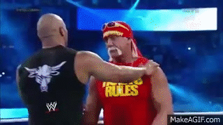 The Rock and Steve Austin Secret Handshake on Make a GIF