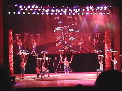 Plate Spinning Disaster at the Acrobat Show on Make a GIF
