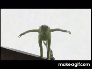 Kermit fall off a building meme on Make a GIF