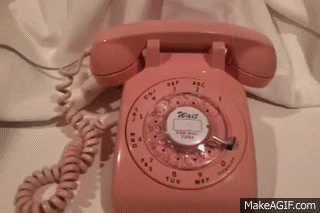 Pink Rotary Phone Ringing and Dialing on Make a GIF