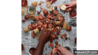 Homemade Shrimp Boil on Make a GIF