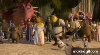 Shrek in the swamp karaoke dance party on Make a GIF