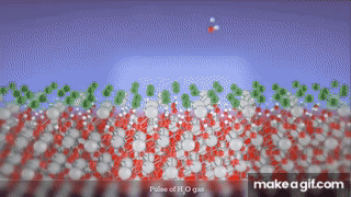 Animation of atomic layer deposition of hafnium oxide on Make a GIF