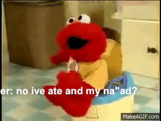 Elmo sittin' on the toilet on Make a GIF