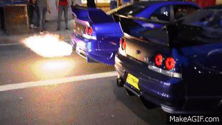 2 SKYLINE'S SPIT FLAMES | GUMBALL 3000 - 2014 on Make a GIF