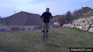 Jumping Stilts Backflip Crash on Make a GIF