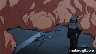 Akira - Clown biker's & Riot Scenes, Brilliant anime! on Make a GIF