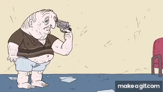 Smiling Friends - Bliblie gets shot on Make a GIF