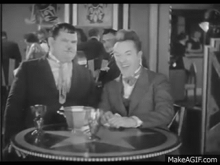 Stan Laurel infectious laughing! on Make a GIF