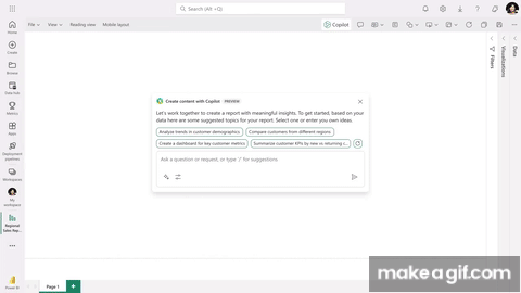 Copilot in Power BI Demo on Make a GIF