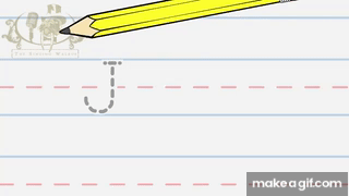 Write the letter J | Alphabet Writing lesson for children | The Singing Walrus on Make a GIF