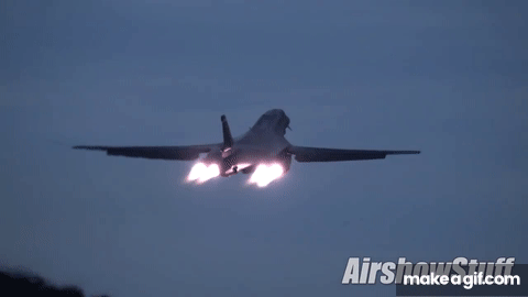 B-1B Lancer Night Afterburner Takeoff and Spiral Climb - EAA AirVenture ...