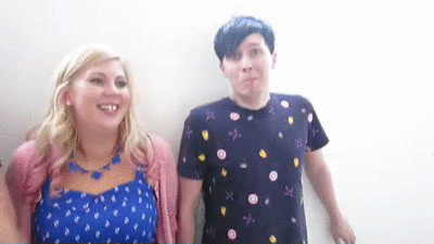 Did Dan just tickle Phil :0 on Make a GIF