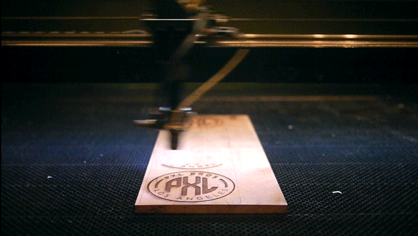 Laser engraving some text on Make a GIF