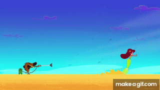 Zig and Sharko Marina run on Make a GIF