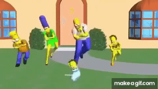 Simpsons Family Dancing Roman Holiday Meme on Make a GIF