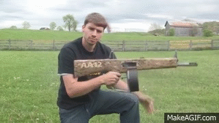 AA-12 Fully Automatic Shotgun!!! on Make a GIF