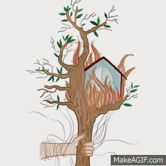 treehouse on fire on Make a GIF