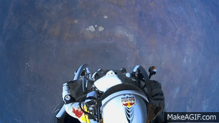 Felix Baumgartner's supersonic freefall from 128k' - Mission Highlights on Make a GIF