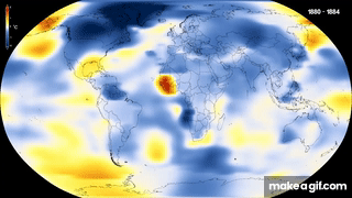 Global temperature anomalies from 1880 to 2017 on Make a GIF