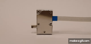 Piezo micro linear actuator at work (front view) - Xeryon XLA on Make a GIF