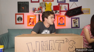 GTLive: WHAT IS THAT?! | What's in the Box Challenge on Make a GIF