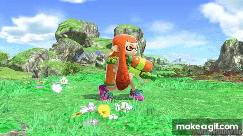 Inkling Girl doing Guh-Huh Taunt on Make a GIF