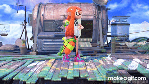 Inkling Girl ready to battle Taunt on Make a GIF