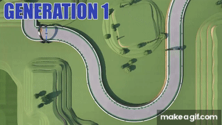 A.I. teaches itself to drive in Trackmania on Make a GIF