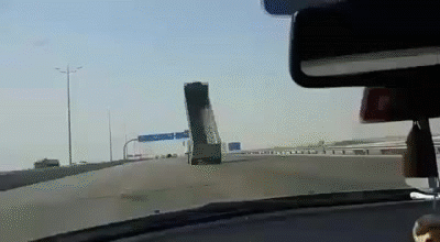 Truck Crashes into a Highway Sign on Make a GIF