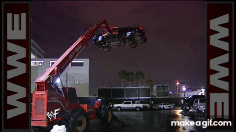 Stone Cold Smashes Car on Make a GIF