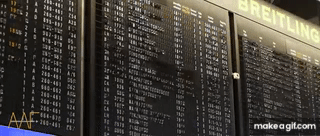 The wonderful split-flap Departure Board at Frankfurt Airport on Make a GIF