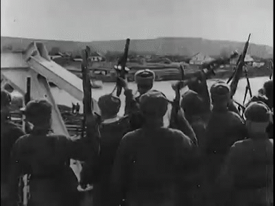 World war 2 : Russian tanks and infantry advance in Romania. on Make a GIF