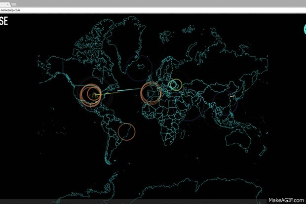 Norse hacking map on Make a GIF