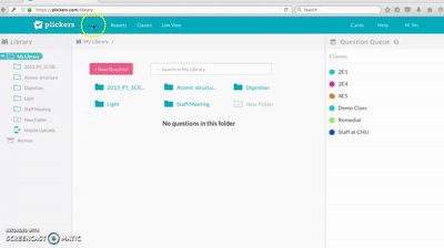 creating questions in the question bank in plickers_library on Make a GIF