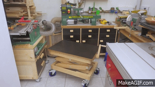 Homemade Wooden Lifting Table on Make a GIF