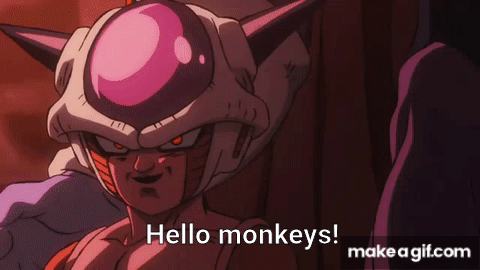 Frieza Says "Hello, Monkeys!" on Make a GIF