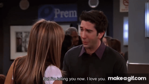 Friends - Ross and Rachel at the airport on Make a GIF