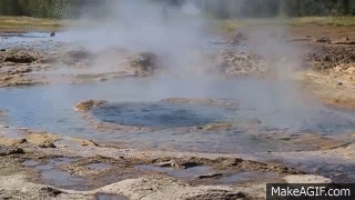 Geyser Eruption at Geysir, Iceland on Make a GIF