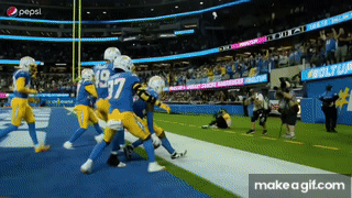 Chargers defense celebrating on Make a GIF